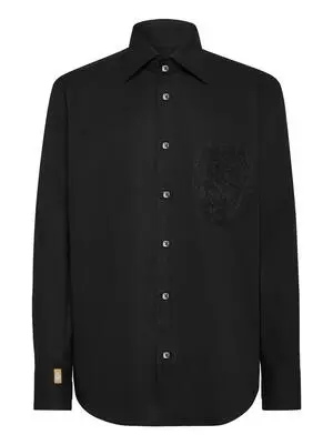 BILLIONAIRE Monogram-embroidered Shirt - Black