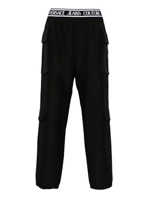 Versace Logo-waistband Cargo Trousers - Black