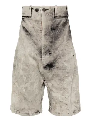 Boris Bidjan Saberi Acid-washed Denim Shorts - Grey