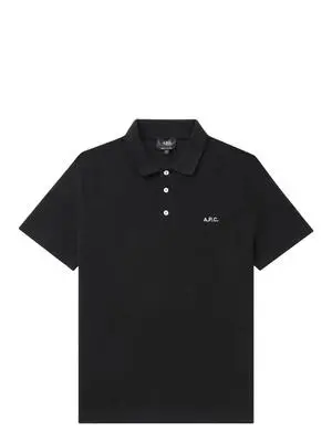 A.p.c. Logo-embroidered Polo Shirt - Black