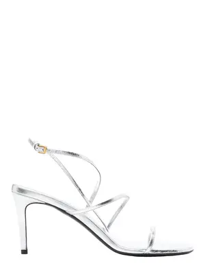 Khaite 75mm Metallic-effect Sandals - Silver