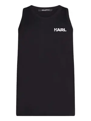 Karl Lagerfeld Logo Beach Tank Top - Black