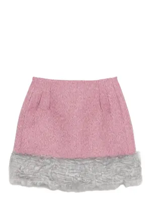 MSGM Faux-fur Skirt - Pink