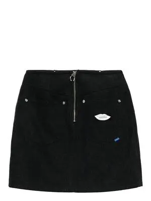 SJYP Rhinestone Denim Mini Skirt