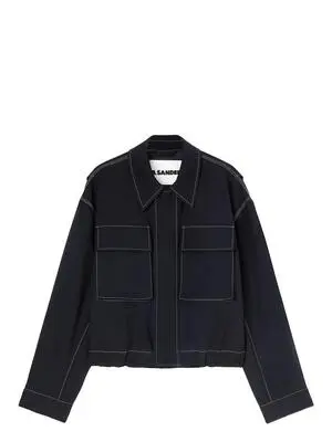 JIL SANDER Concealed Fastening Shirt Jacket - Blue