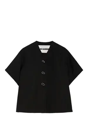 JIL SANDER Short-sleeve Button-up Shirt - Black