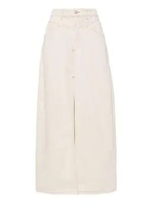 Free People Denim Maxi Skirt - Neutrals