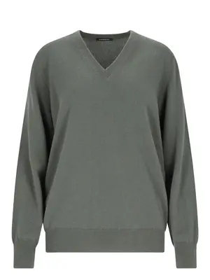 CANESSA Cashmere V-neck Sweater - Green