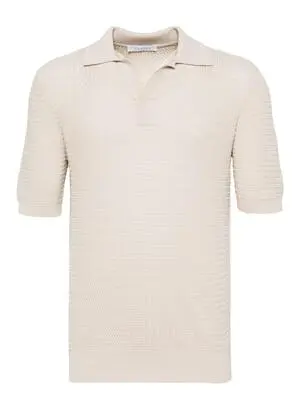 CRUCIANI Cotton Polo Shirt - Neutrals