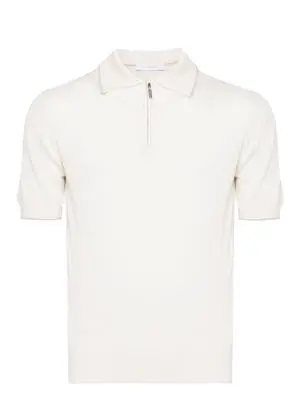 CRUCIANI Knitted Polo Shirt - Neutrals