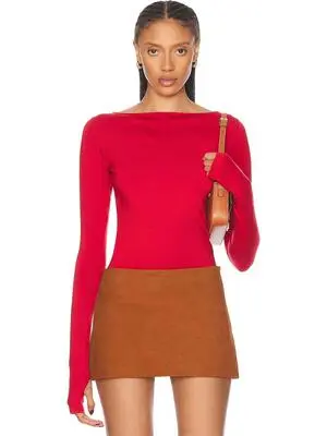 MIMCHIK Mimchik Boat Neck Long Sleeve Top
