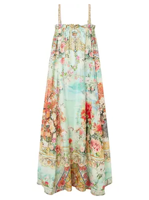 Camilla Crystal-embellished Printed Maxi Dress - Blue