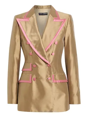 DOLCE & GABBANA Dolce&Gabbana Double-Breasted Silk-Shantung Blazer