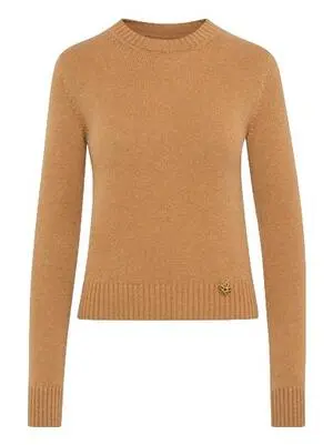 Oscar De La Renta O Flower Cashmere Pullover - Gold