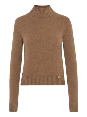 Oscar De La Renta O Flower Cashmere Pullover - Gold