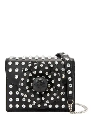 Oscar De La Renta Crystal Studded Mini Tro Bag - Black