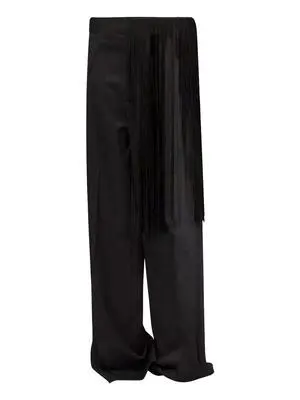 MAISON MARGIELA Fringe-detailed Flared Trousers - Black