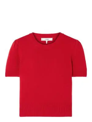 FRAME Gathered Recycled-cashmere Sweater - Red