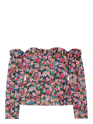 KIKA VARGAS Jacqueline Floral-print Top - Pink