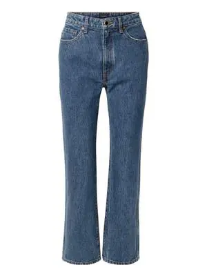 Khaite Abigail Cropped Straight-leg Jeans - Blue