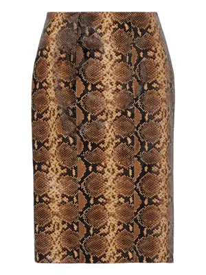 SALON 1884 Yvette Snake-effect Leather Skirt - Animal Print