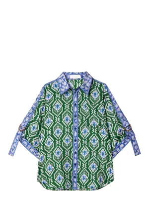 Zimmermann Wylie Printed Silk Shirt - Green