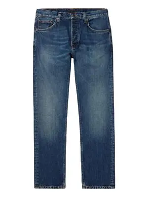 Nudie Jeans Solid Ollie Slim-fit Straight-leg Jeans - Blue