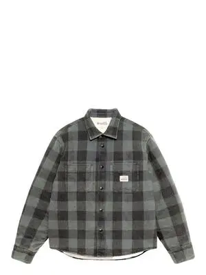StÜssy Sherpa Lined Buffalo Plaid Shirt - Grey