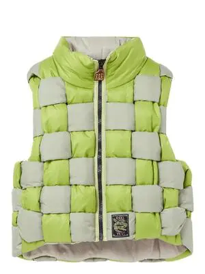 Kapital Cropped Reversible Quilted Padded Shell Gilet - Green