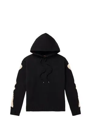 Kapital 5g Intarsia Wool Hoodie - Black