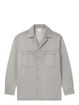 Bottega Veneta Camp-collar Denim Overshirt - Gray