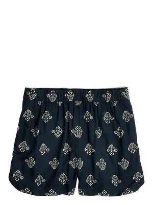 Madewell Drapey Pull-on Flowerstamp Shorts - Baroque White