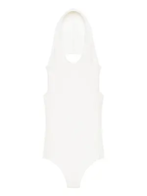 COURREGES Illusion Hooded Bodysuit - White