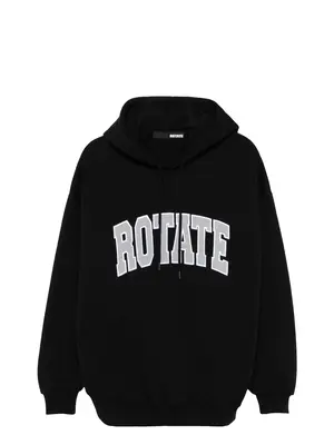 ROTATE BY BIRGER CHRISTENSEN Logo-embroidered Hoodie - Black