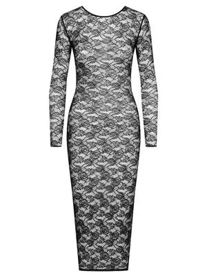MAISON CLOSE Flashback Long-sleeve Midi Dress - Black