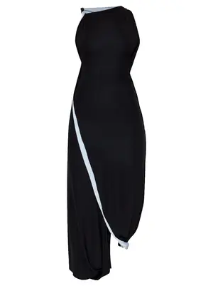 Victoria Beckham Asymmetric Maxi Dress - Black