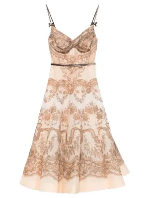 Zimmermann Crush Midi Dress - Neutrals