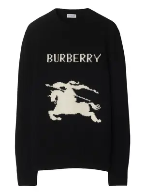 Burberry Equestrian Knight Pullover Sweater - Black