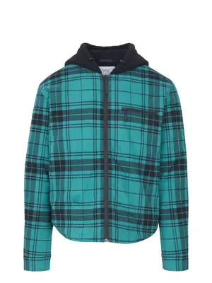 Aztech Mountain Check-pattern Hoodie - Green