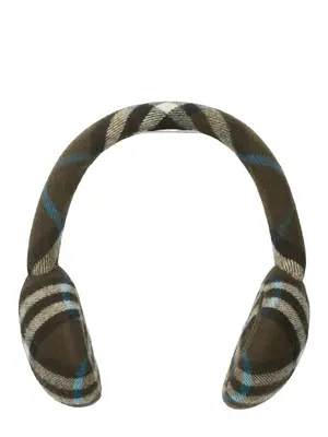 Burberry Check Wool Earmuffs - Brown