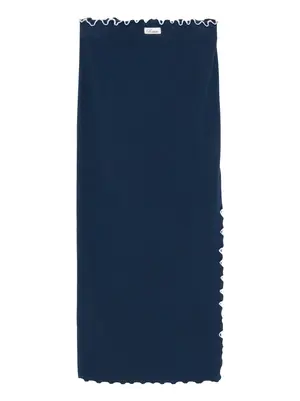 ROTATE BY BIRGER CHRISTENSEN Ribbed Midi Skirt - Blue