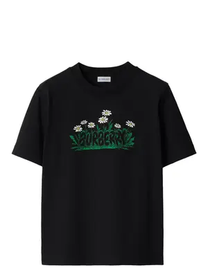 Burberry Daisy-logo Cotton T-shirt - Black