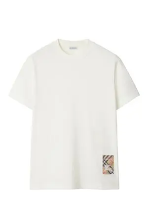 BURBERRY Check-patch Cotton T-shirt