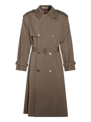 Auralee Wool Trench Coat - Brown
