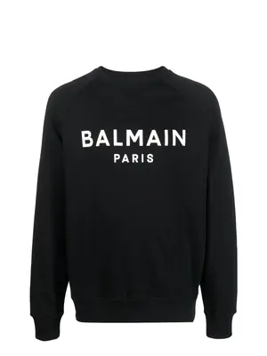 Balmain Logo Print Sweatshirt - Black