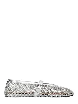 AZZEDINE ALAIA Cut-out Mesh Ballerina Flats - Silver