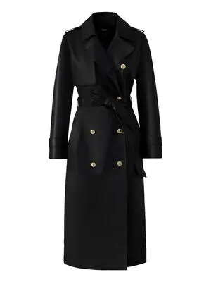 Mackage Gael-v Leather Trench Coat - Black-gold