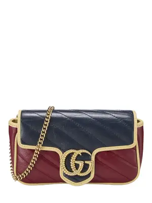 GUCCI Gucci Leather Torchons Marmont Crossbody Bag Mini