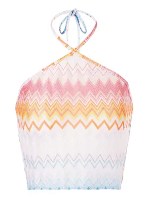 Missoni Zigzag Halterneck Crop Top - Multicoloured