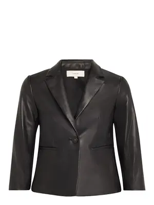 Vince Shrunken Leather Blazer - Black